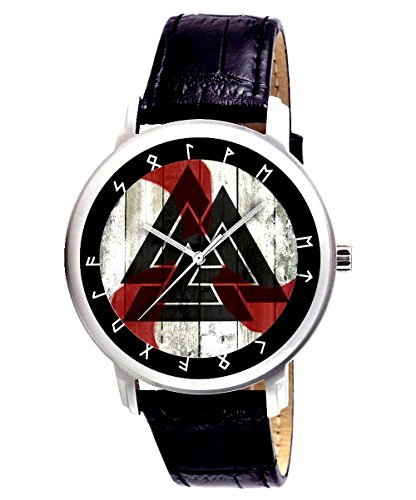 Valknut Triangles Asatru Norse Pagan Leather Watch New! : Amazon.in ...