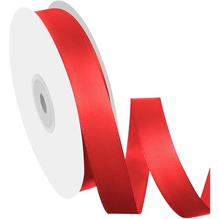 Amazon.com: Isaspire 5/8" Width x 50 Yards Satin Fabric Ribbon, Red ...