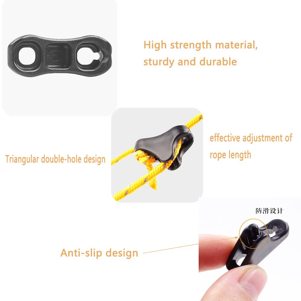 Snapklik.com : 20 Pack Ultralight Guyline Tensioners Tent Rope ...