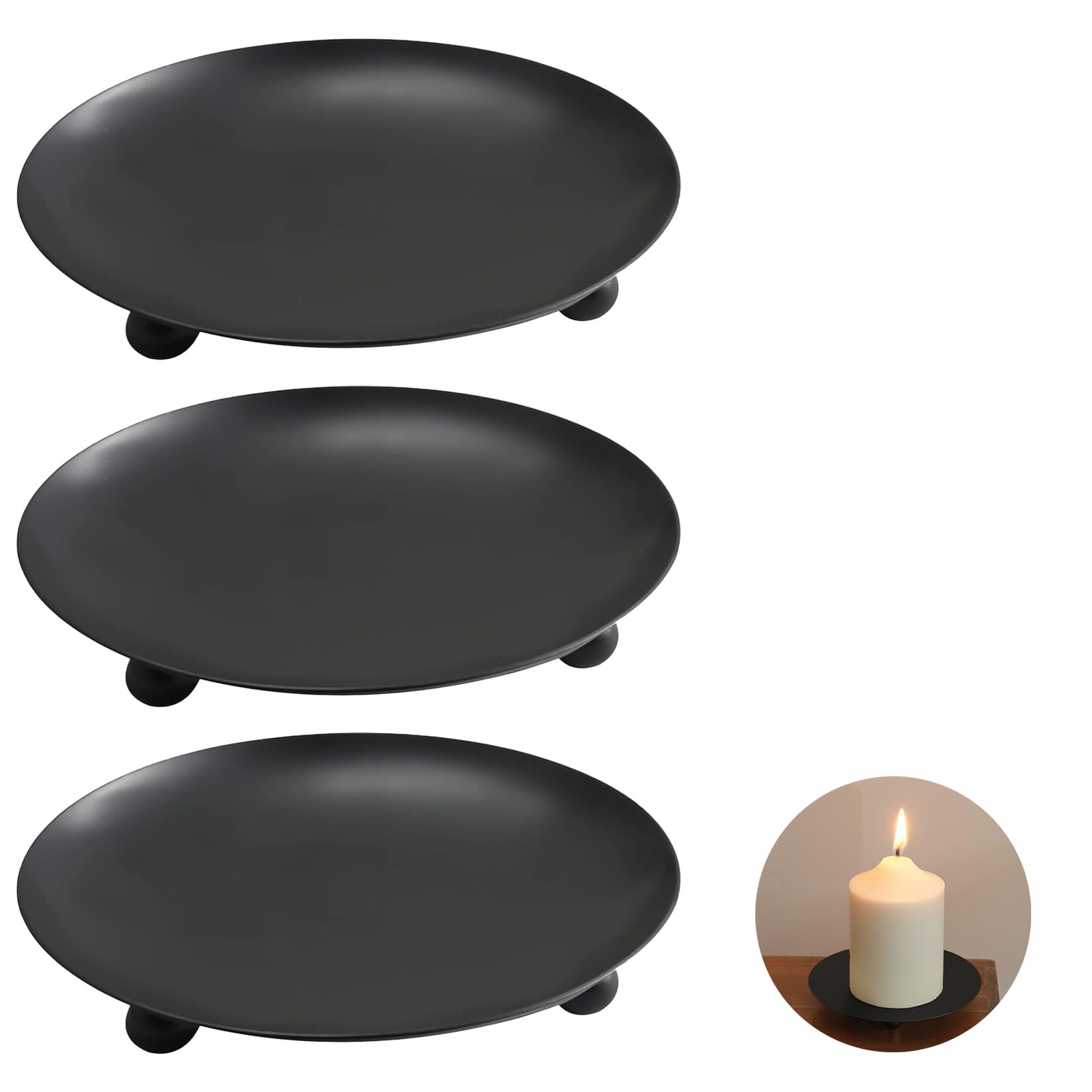 Ewwtrey 3 Pcs Candle Holders for Pillar Candles, Pillar Candle Holders ...