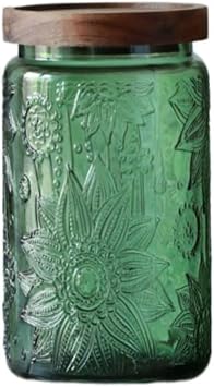 Amazon.com: Vintage Glass Jar, Sunflower Storage Jar, Glass Jar with ...