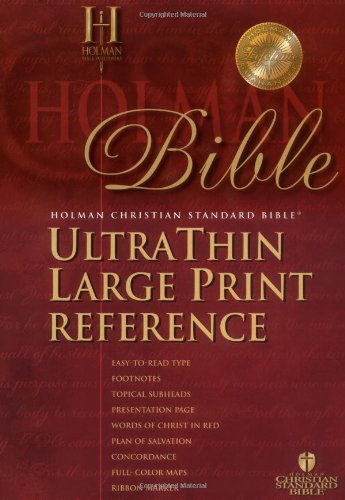 HCSB Large Print Ultrathin Reference Bible, Black Genuine Leather ...