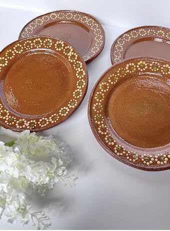 Amazon.com: Mexican Plates Clay 8 Inches round 6,4,2 Plates Set ...