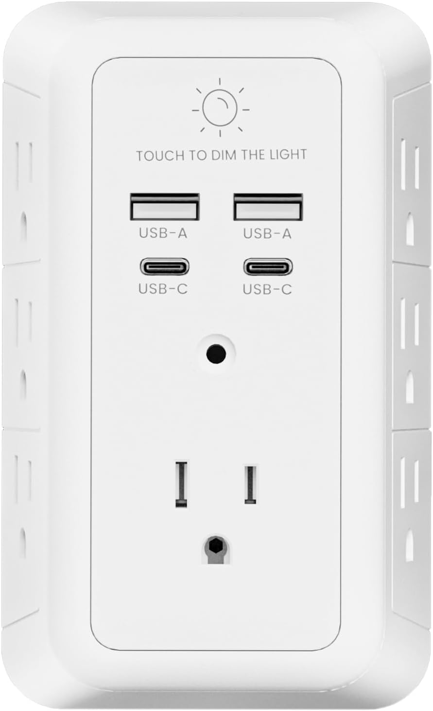 Amazon.com: Multi Plug Outlet Surge Protector - POWRUI 6 Outlet ...