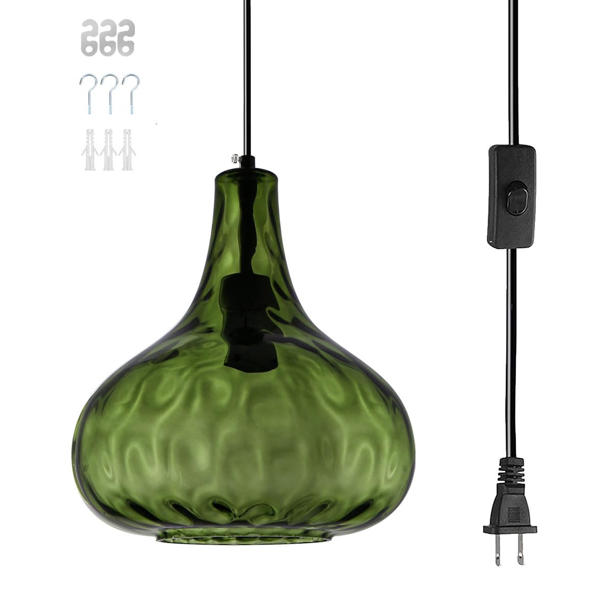 Qufute Vintage Plug in Pendant Light Fixture,Mid-Century Modern Pendant ...