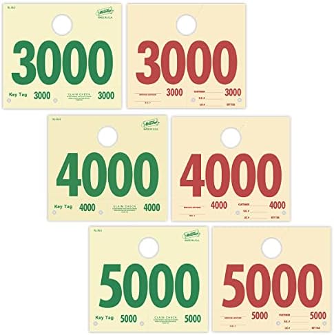 Amazon.com: 3000 Automotive Service Dispatch Numbers Mirror Hang Tags ...