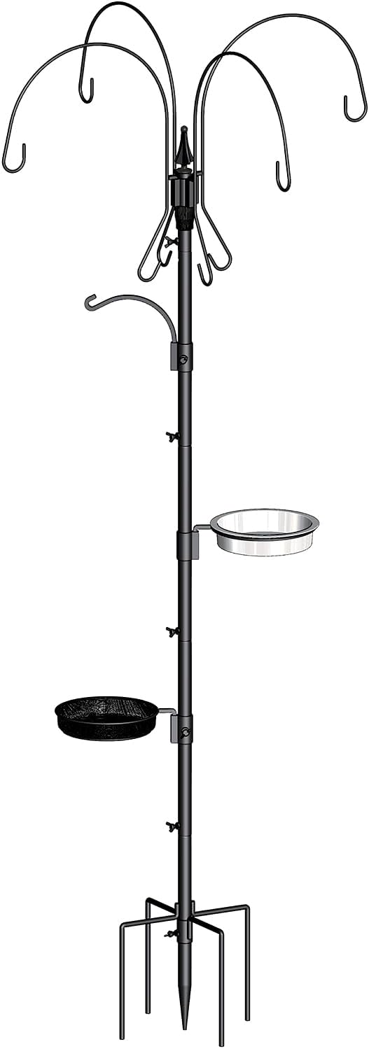 Amazon.com : Kodope Bird Feeding Pole, 75 Inch 5 Hooks Heavy-Duty ...