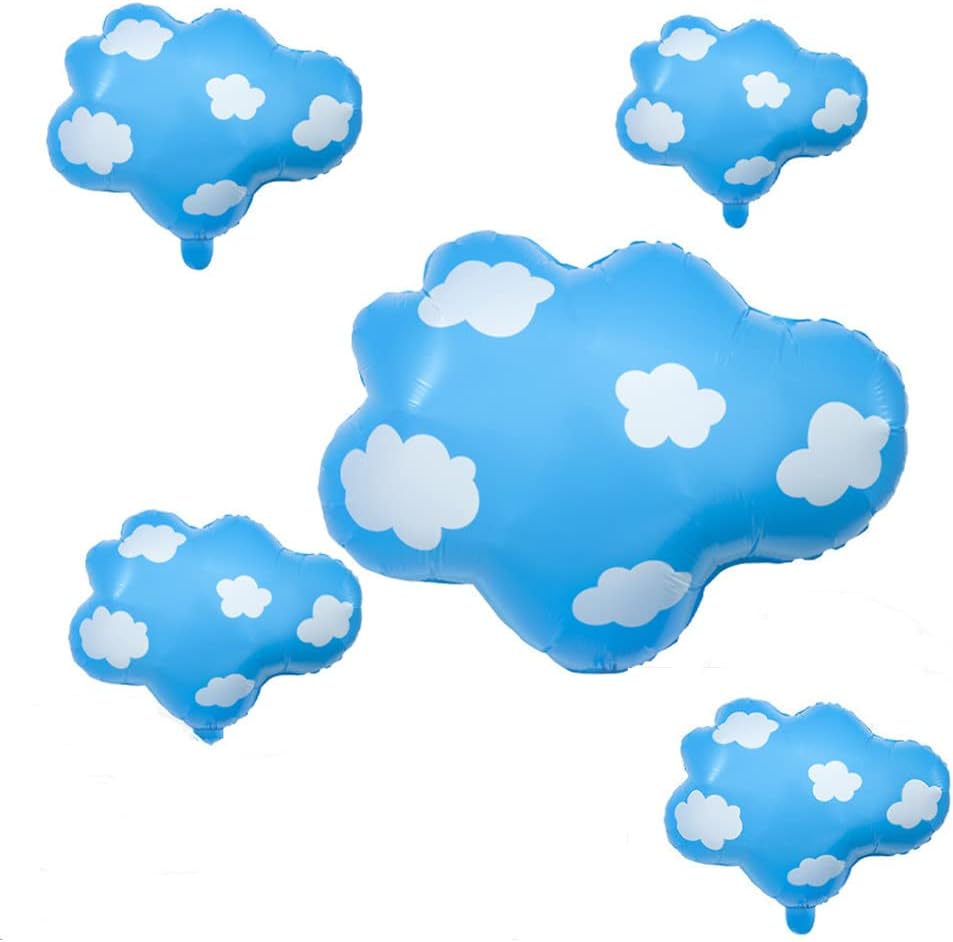 Amazon.com: 4 Pcs Blue Cloud Foil Balloon 2 Size Cloud Mylar Balloons ...
