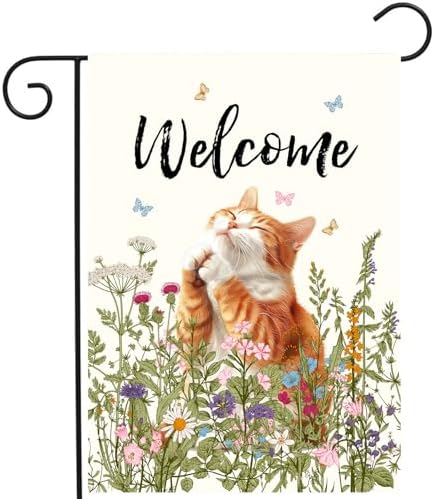 Amazon.com : Toland Home Garden 119477 Meadow Cats Spring Flag 12x18 ...