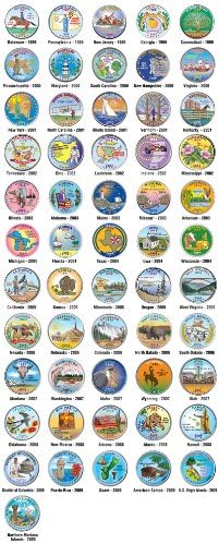 Amazon.com: US Statehood Quarters COLORIZED Legal Tender 56-Coin ...