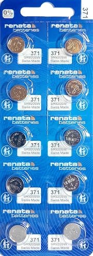 Renata 371 SR920SW 10 x Swiss Made Button Cell Watch Batteries 1 x 1 ...