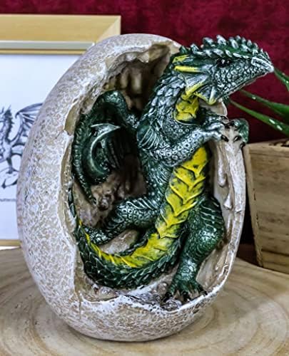 Amazon.com: PTC 4.75 Inch Red Dragon Hatchling in Egg Casing Statue ...