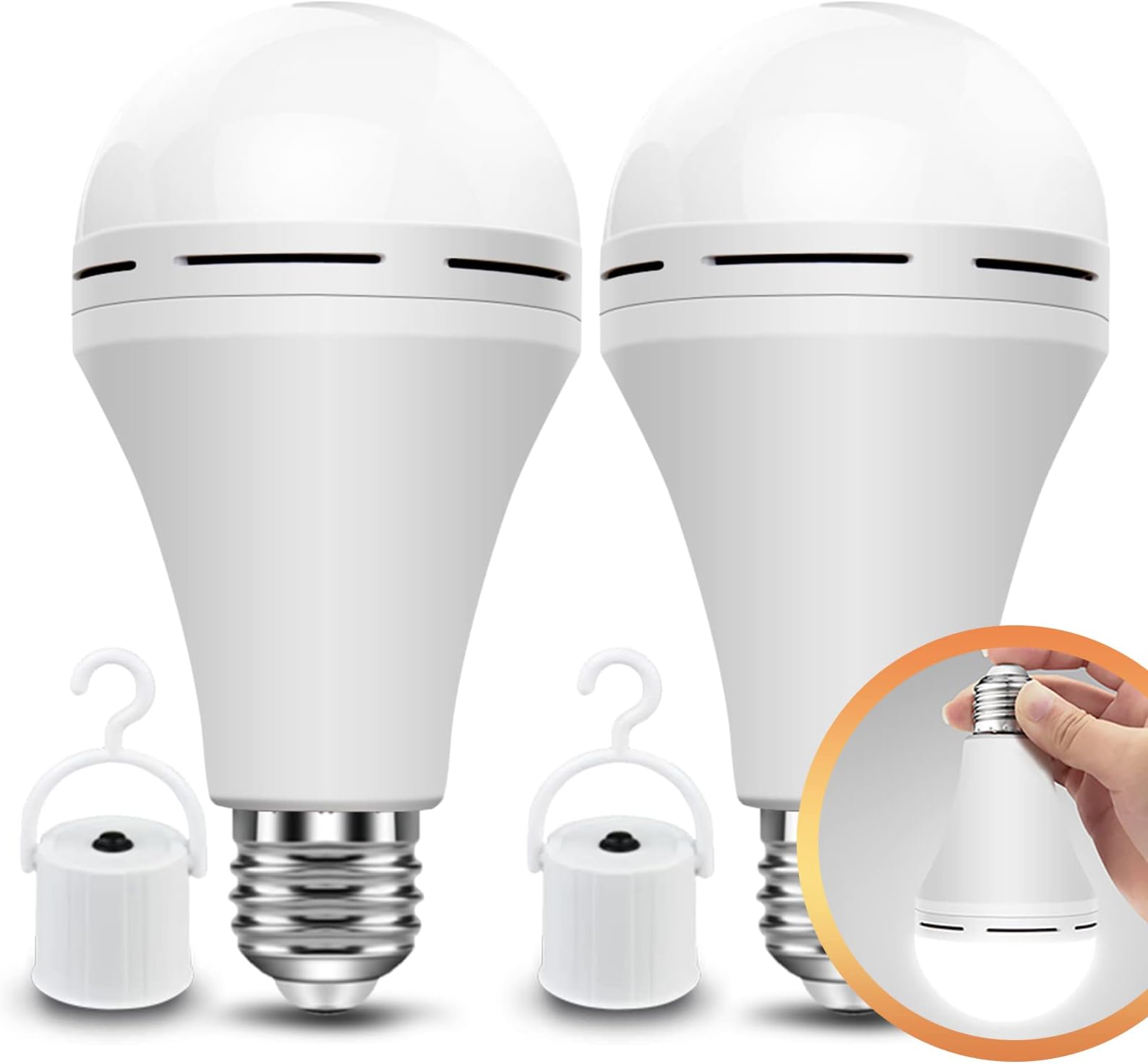 WAHADI (6 Pack) A21 Rechargeable Emergency LED Bulbs 9W Daylight White ...