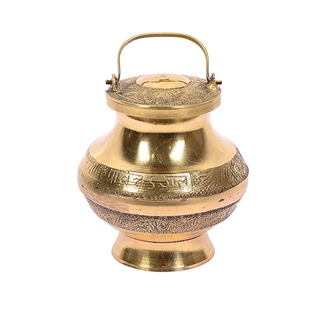 Pure Brass Lota with Cover,Brass Pooja Lota, Kalash Lota : Amazon.in ...