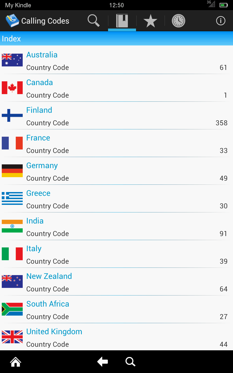 Calling Codes - App on Amazon Appstore