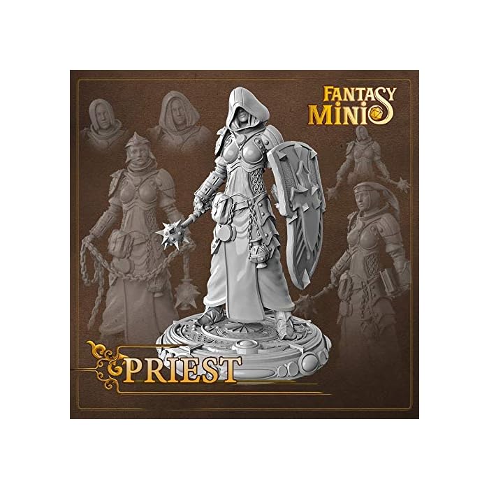 Buy Fantasy Minis 28mm Female Warpriest Cleric Miniature for Tabletop ...