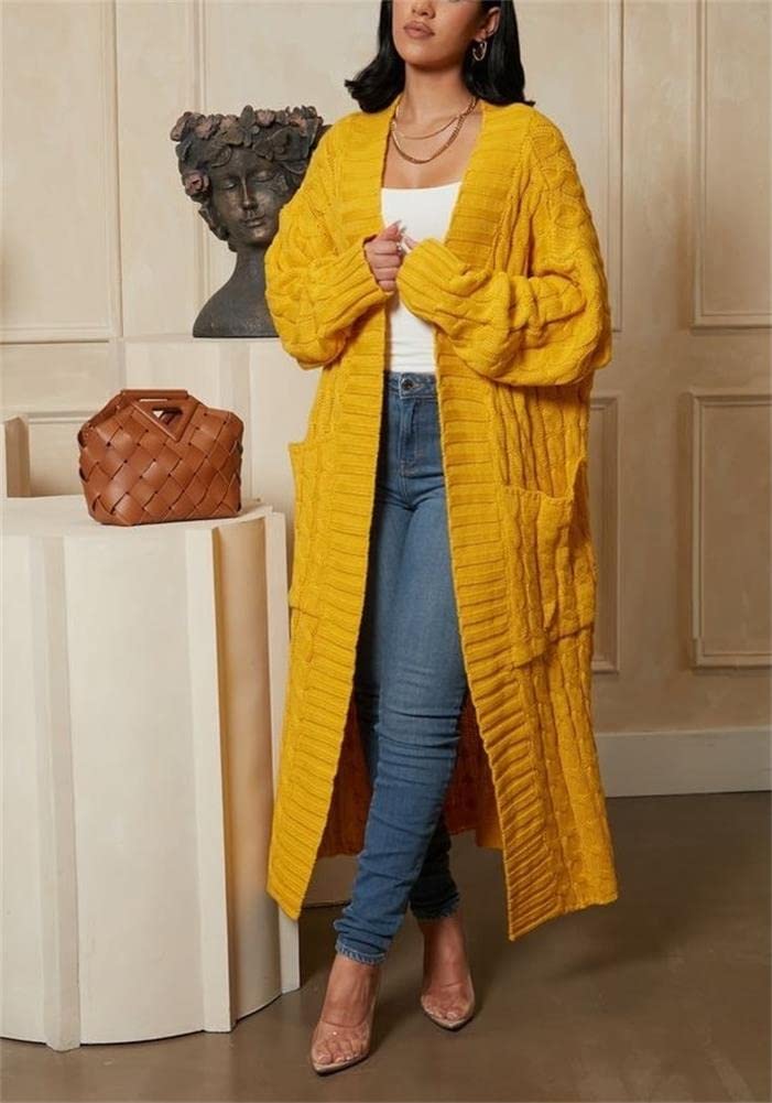 Long Sweaters for Women Cardigan Open Front Long Sleeve Plus Size ...
