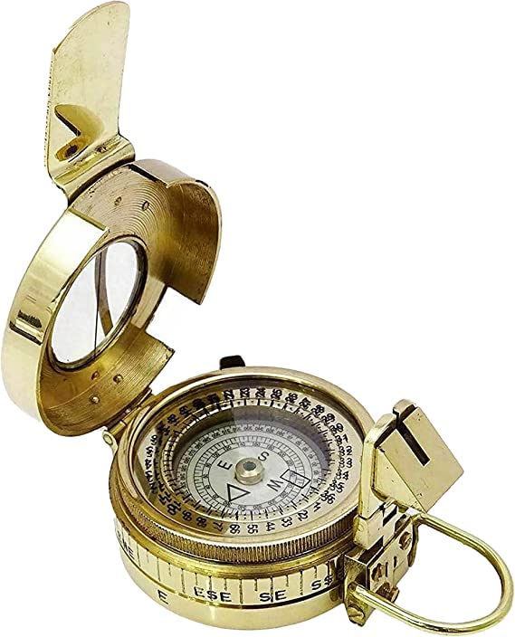 Vintage Military Nautical Brass Compass Antique Collectible Decor Gift ...