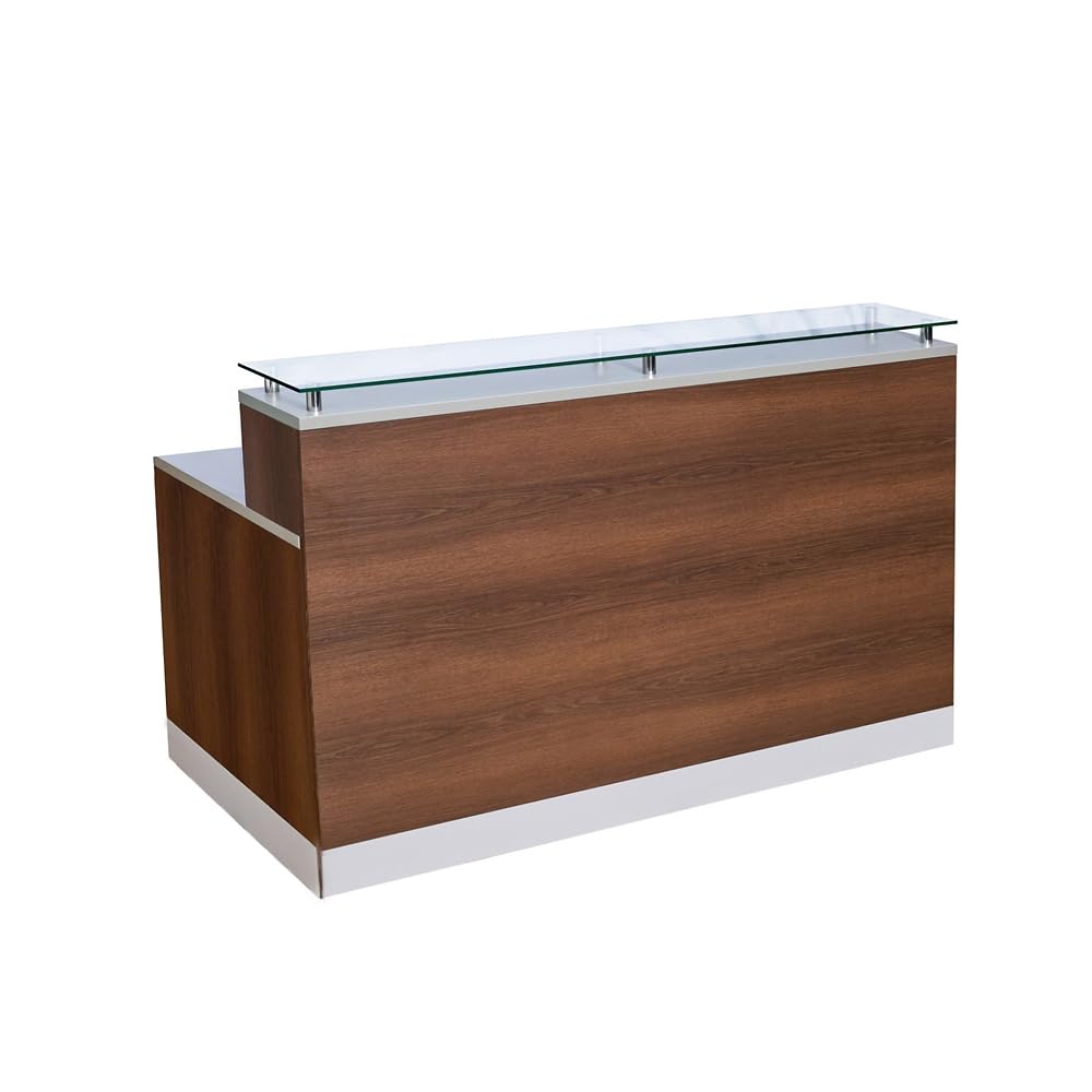 Amazon.com: NBF Modern Reception Desk with Counter - 63" W x 32" D ...