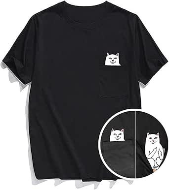 Hidden Middle Finger Signed Funny Cat Printed T-Shirt,Cat Middle Finger ...