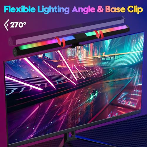 Computer Monitor Lamp,Monitor Light Bar with 15 Color RGB Backlight ...