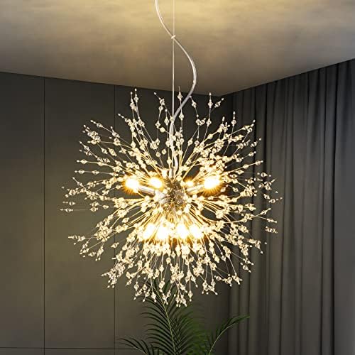 JUHOM Crystal Chandelier, Firework Modern Beaded Chandeliers, Dandelion ...