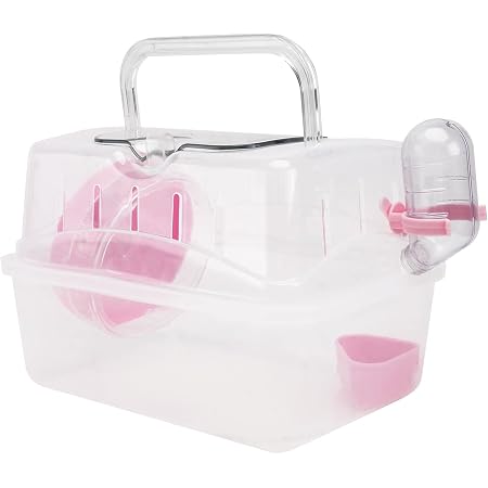 Portable Carrier Hamster Carry Case Cage with Water Bottle Travel ...