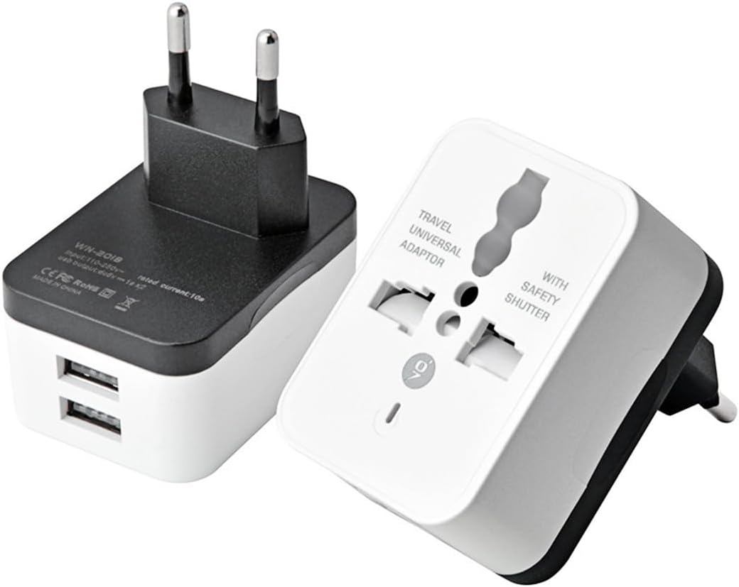 STATUS Multi USB Plug Adapter White | 2 Port USB Adaptor Plug Through ...