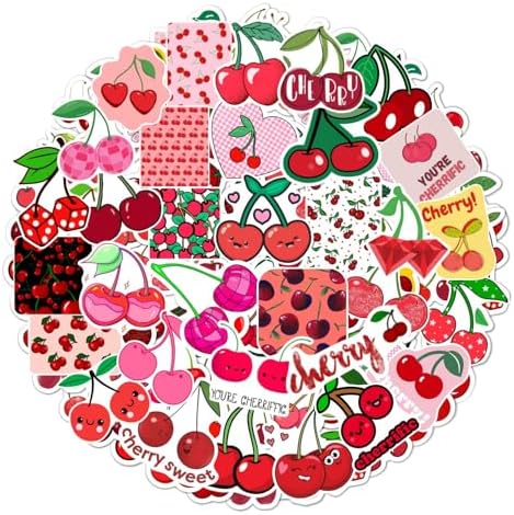Amazon.com: Cherry Stickers for Water Bottle and Laptop - Fruit Party ...