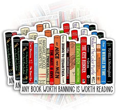 Amazon.com: (3Pcs) I'm with The Banned Sticker Banned Books Reading ...