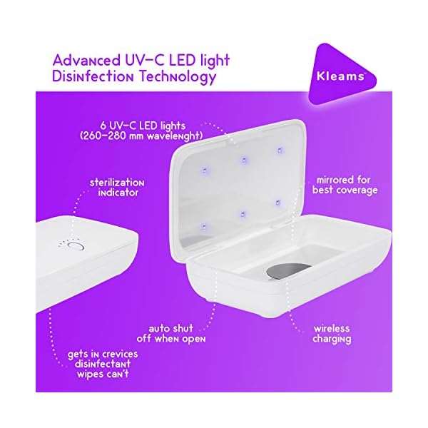 Kleams UV Light Sanitizer Box – Next-Gen Portable UV-C Light Cell Phone ...