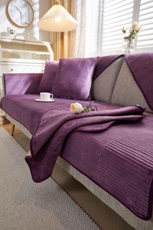 HOMETHREADS Innovative Premium Velvet Sofa Cover Mat with PVC Backing ...