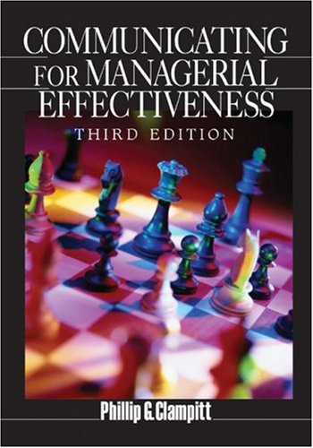 Communicating for Managerial Effectiveness: 9780761930990 ...
