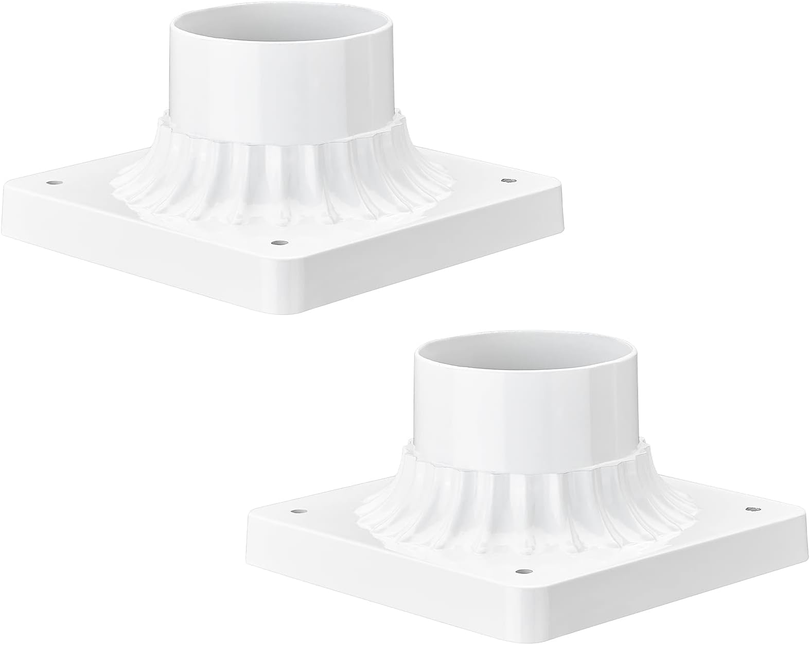 LIT-PaTH Outdoor Post Light Mounting Base, Pier Mount Base with White ...