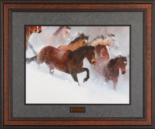 Amazon.com: Horses in the Snow David Stoecklein 35x29 Gallery Quality ...