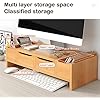 bimiti Monitor Stand Riser, Wooden Computer Monitor Stand, 2 Tiers ...
