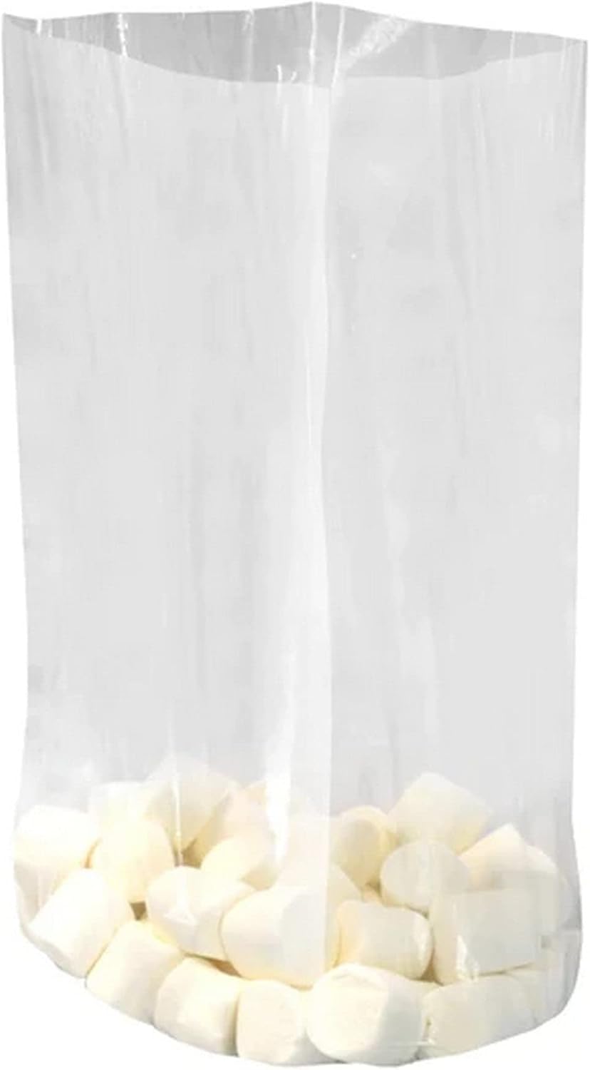 Amazon.com: Gusseted Plastic Poly Bag - 10x8x24 & (100 Bags) 1.25Mil ...