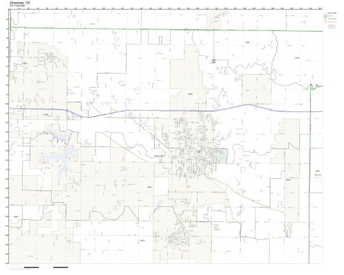 Amazon.com : ZIP Code Wall Map of Shawnee, OK ZIP Code Map Laminated ...