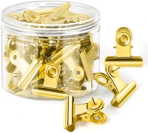 Amazon.com : 30Pcs Push Pin Clips Gold Bulldog Clips with Thumb Tacks ...