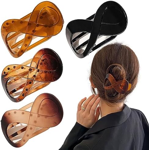 Amazon.com : 4 PCS French Concord Curved Claw Barrettes for Women - 3. ...
