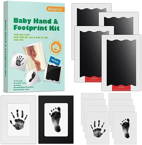 Amazon.com : Nabance Baby Hand and Footprint Kit, Newborn Inkless Hand ...