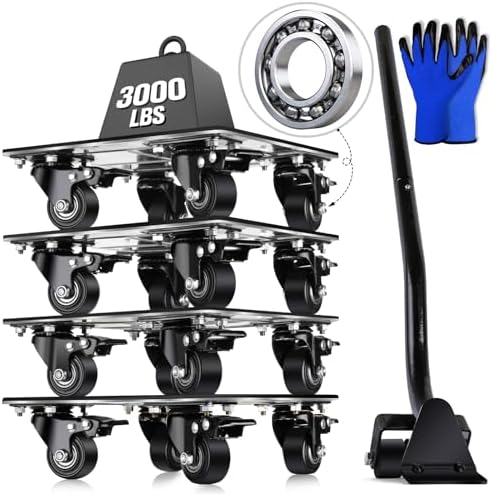 Amazon.com: Furniture Dolly Mover Set with 4 360 Rotatable Rubber ...