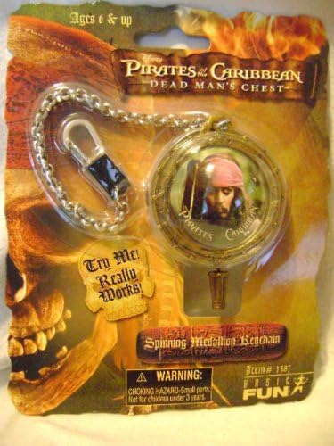 Amazon.com: Pirates of the Caribbean Spinning Medalion Keychain ...