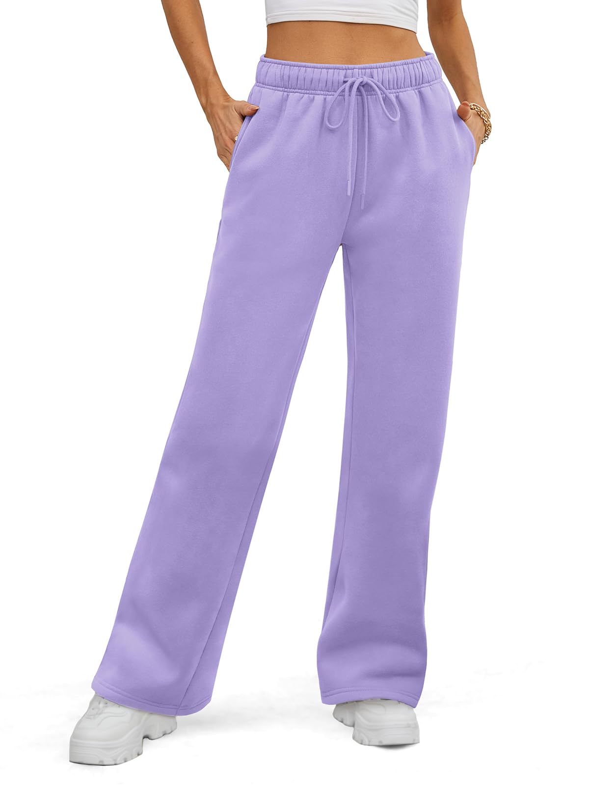 Snapklik.com : Womens Fleece Lined Sweatpants Baggy Workout Lounge ...