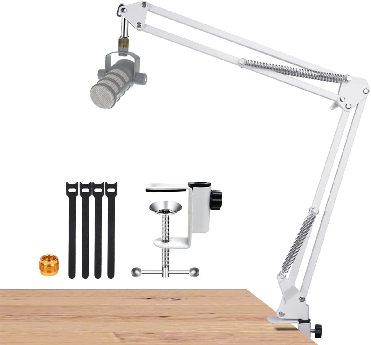 White Boom Arm for Rode mic Microphone, White Desk Arm Stand Compatible ...