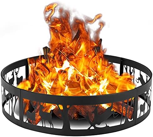 Amazon.com: Giantex 36” Fire Ring, Burning Campfire Ring, Heavy Duty ...