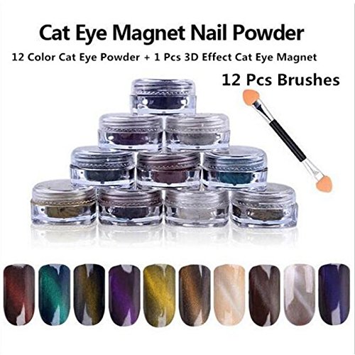 Buy Generic 12 color Cat Eye Powder + 1 Pcs Effect Cat Eye Magnet + 12 ...