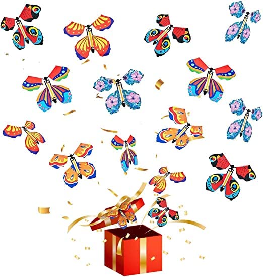 Buy CURISSA Magic Flying Butterfly Toy Wind Up Flying Butterflies with ...