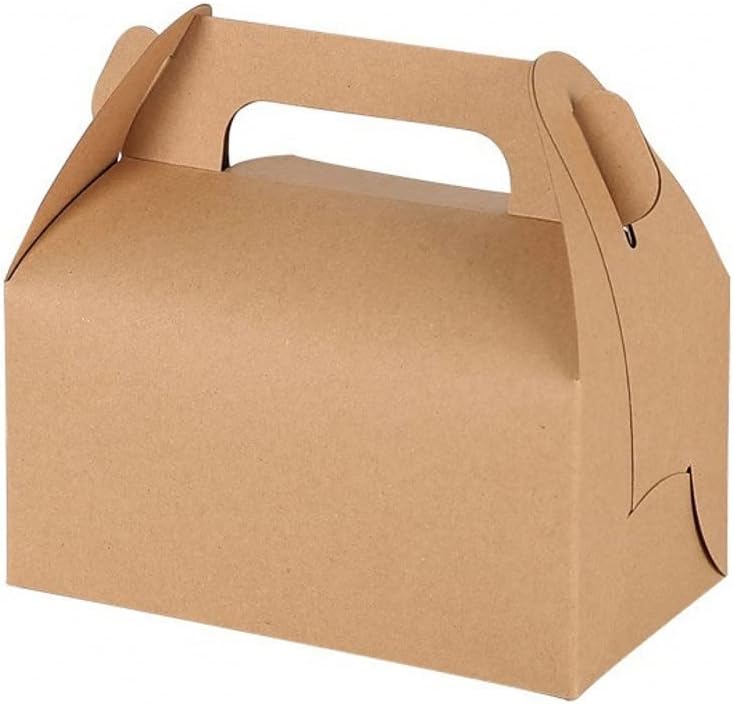 JZK 20 x Brown Kraft Paper Gift Boxes with handle, Large Party Treat ...