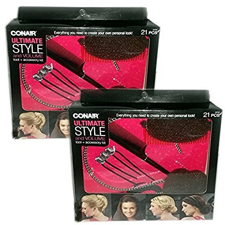 Set of 2: Conair Ultimate Style & Volume Tool & Accessory Kit 21 Piece ...